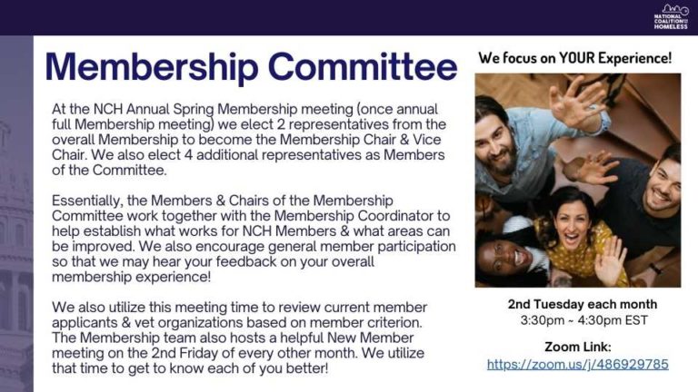 NCH Membership Committee - NCH Membership